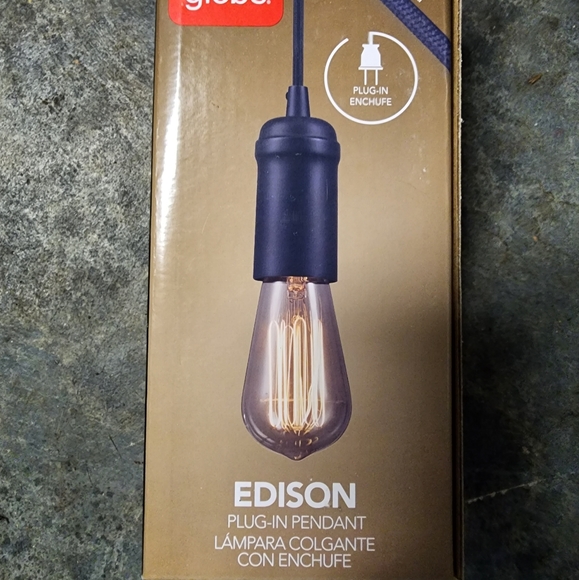 Globe | Accents | Globe Electric Vintage Edison Matte Black Plugin Mini ...